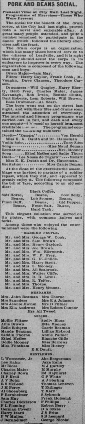 1885-09-12 - Carbonate Chronicle - Katherine Dauth Performing At Pork ...