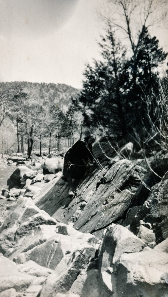 1921 - Elizabeth Dauth Climbing Near Big Thompson River - Dauth Family ...