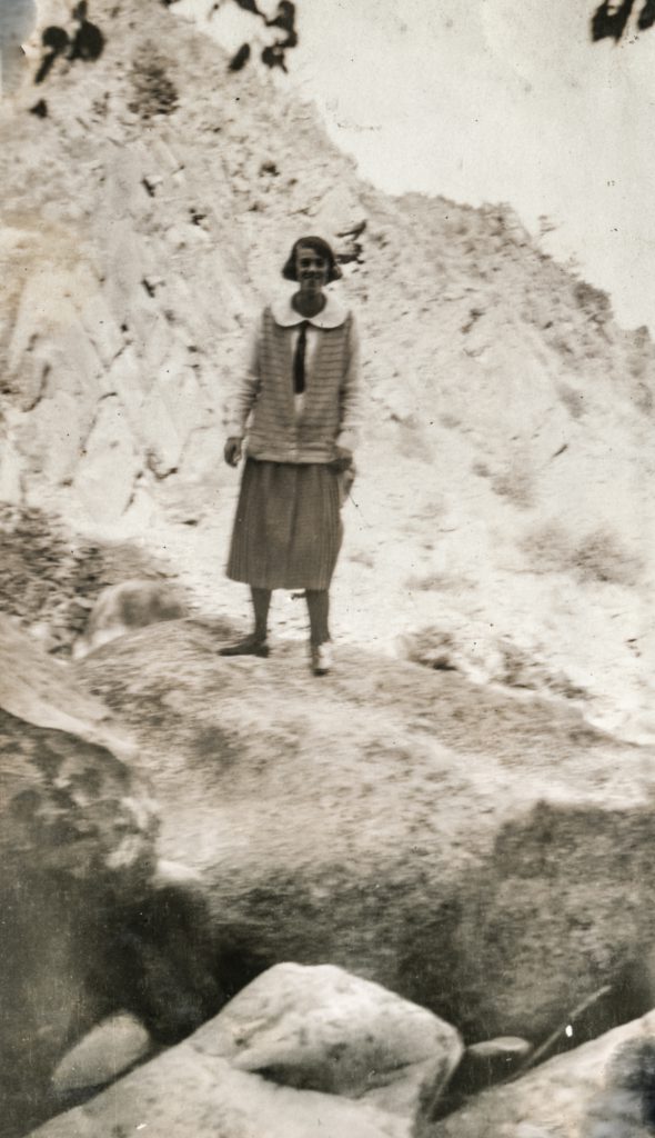 Circa 1921 - Elizabeth Dauth Rock Climbing - Dauth Family Archive