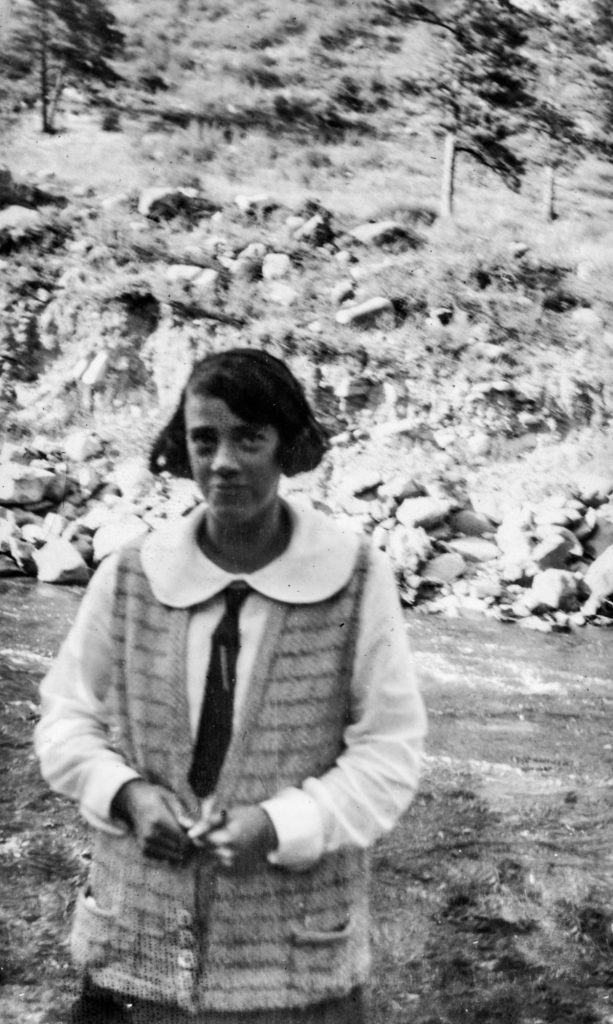 Circa 1923 - Elizabeth Dauth By River - Dauth Family Archive